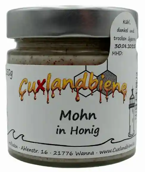 Mohn in Honig 250g kaufen – Imkerei Cuxlandbiene